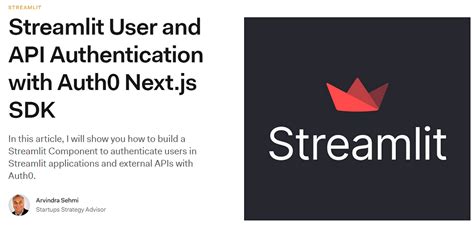 Streamlit User And Api Authentication With Auth0 Nextjs Sdk By Sehmi Conscious Thoughts Medium