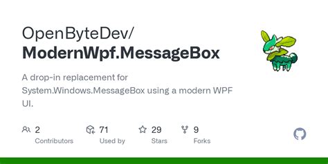 Github Openbytedevmodernwpfmessagebox A Drop In Replacement For