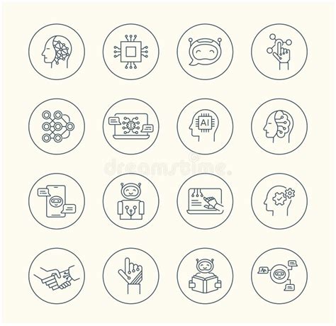 Artificial Intelligence Line Icons Ai Thin Line Icons Robotics Vector Icons Stock Illustration