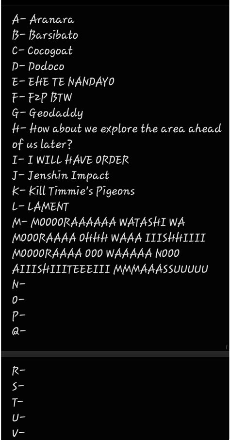 M Is For Yeah Im Not Typing That Out Again Won By U Mtness19977 Whats N For R