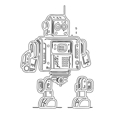 Robot Outline Illustration Sketch 48061187 Vector Art At Vecteezy