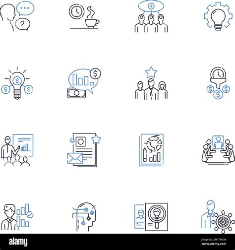 Market Segmentation Line Icons Collection Demographics Psychographics