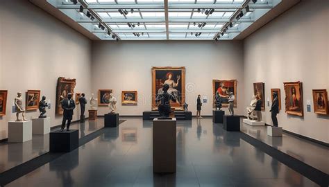 Modern Art Gallery Interior View Museum Exhibition And Contemporary