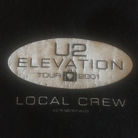 2001 U2 Elevation Tour Local Crew T Shirt Xl 🎸black Vintage🎼rare