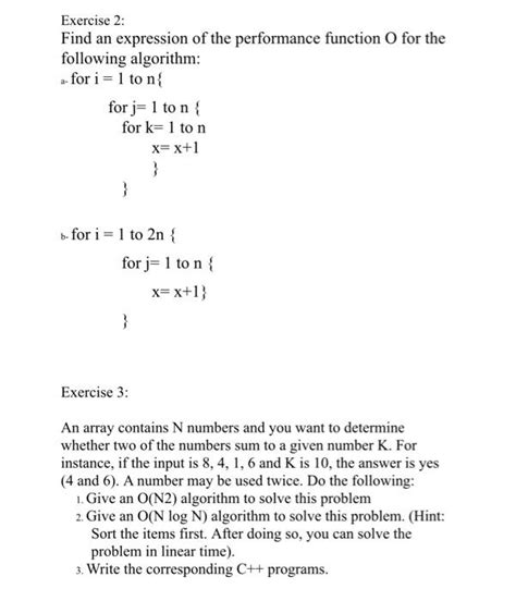 Solved Exercise 2 Find An Expression Of The Performance