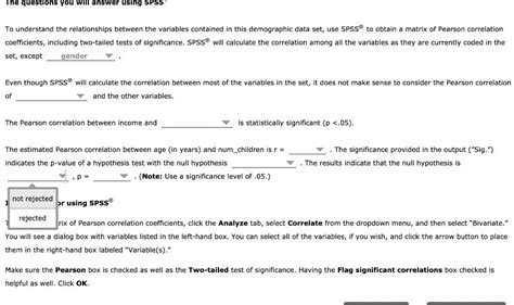the questions you will answer using spss to understand the