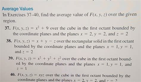 Solved Average Values In Exercises 37 40 Find The Average Chegg Com