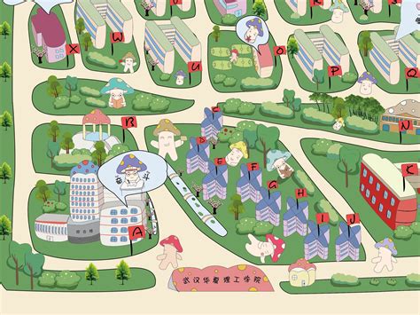 主题式学校手绘地图 adgainai 站酷ZCOOL