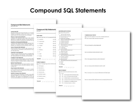 Compound Sql Statements Teaching Resources