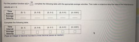 Solved For The Position Function S T Velocity At T 0 Chegg Com
