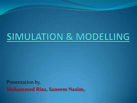 simulation and modelling pptx