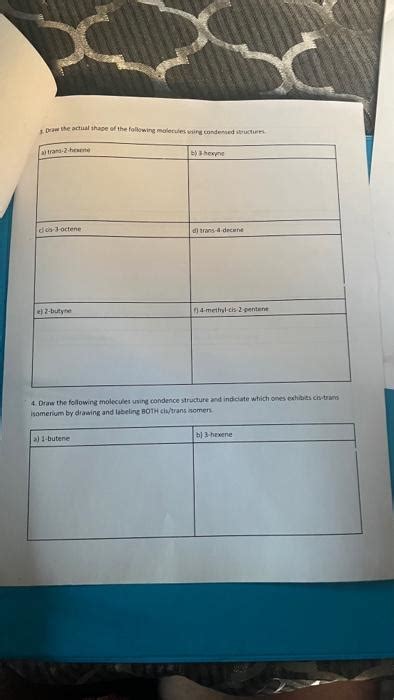 Solved 3 Draw The Actual Shape Of The Following Molecules