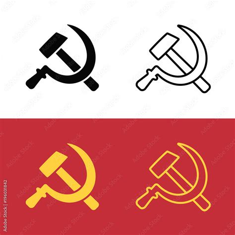 Communist Hammer And Sickle Symbol Stock Vector Adobe Stock