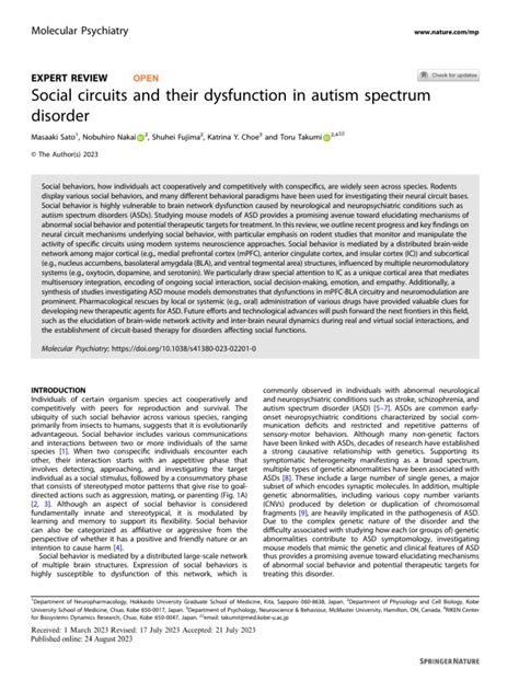 Social Circuits And Their Dysfunction In Autism Spectrum Disorder Pdf Prefrontal Cortex