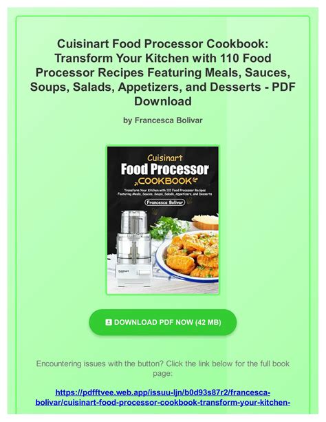Pdf Ebook Cuisinart Food Processor Cookbook Transform Your Kitchen With 110 Food Processor