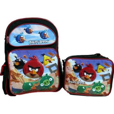 Lovatic Angry Birds Red Black Bird Backpack Bag Tote And Insulated