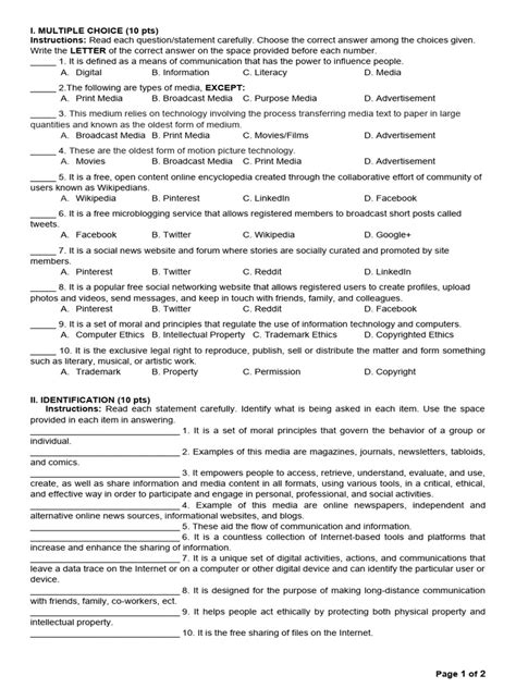 Ict Computer 10 3q Reviewer Pdf Media Communication Mass Media