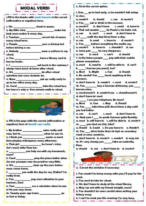 7 Practice Your Modal Verbs English Esl Worksheets Pdf And Doc