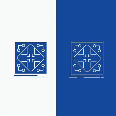 Data Infrastructure Network Matrix Grid Line And Glyph Web Button In Blue Color Vertical