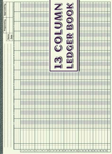 13 Column Ledger Book 13 Column Accounting Ledger Book For
