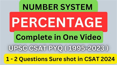 Upsc Prelims Csat 2024 Csat Percentage Number System Csat Upsc