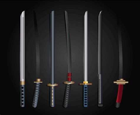 Katana Vector Set Vector Art Graphics Freevector