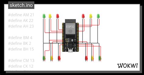Trafic Light Emdedsystem Wokwi Esp32 Stm32 Arduino Simulator