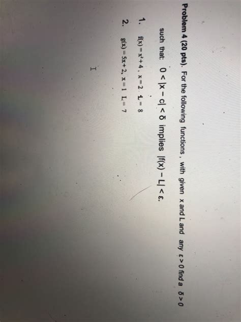 Solved Problem 4 20 Pts For The Following Functions With