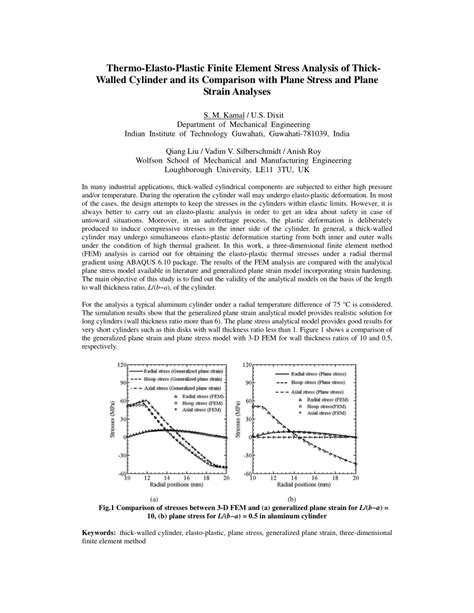 Pdf Thermo Elasto Plastic Finite Element Stress Analysis Of Thick Walled Cylinder And Its