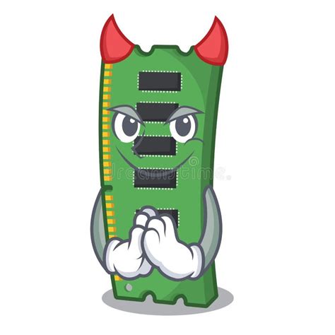 Devil Ram Memory Card In Pc Character Stock Vector Illustration Of
