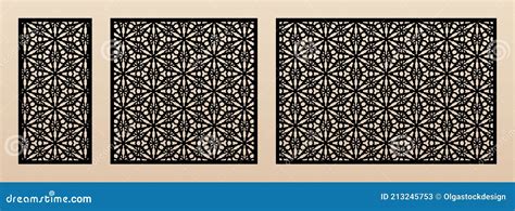 Laser Cut Pattern Vector Design With Elegant Geometric Ornament Abstract Grid Stock Vector