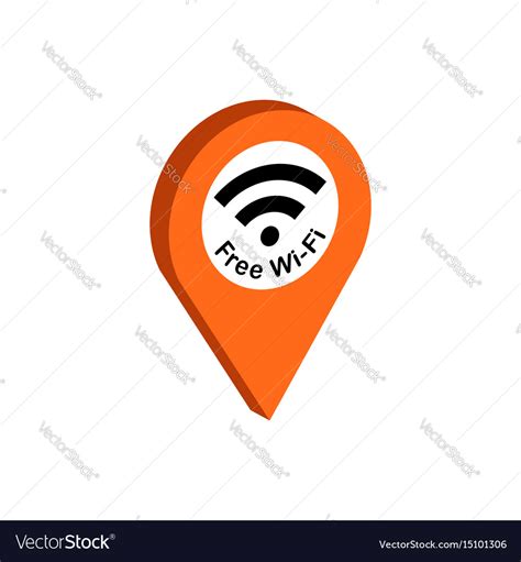 Map Pointer With Wi Fi Symbol Flat Isometric Icon Vector Image