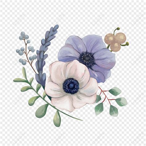 수채화 일러스트 웨딩 꽃 실버 로터스 블룸 일러스트잎은련화꽃다발 Png 일러스트 무료 다운로드 Lovepik