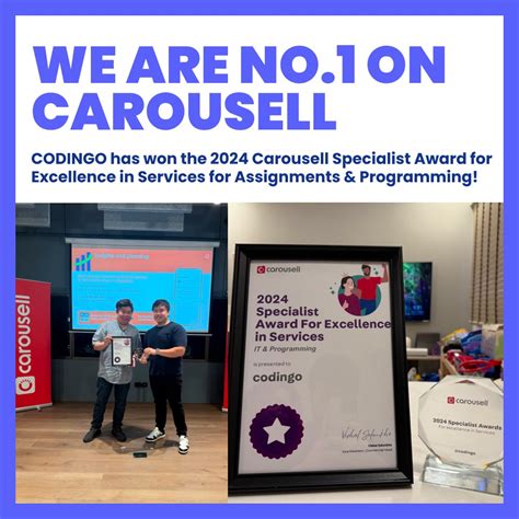 No 1 In Singapore And Carousell For Programming And Assignment Help 2024 Specialist Awards Winner