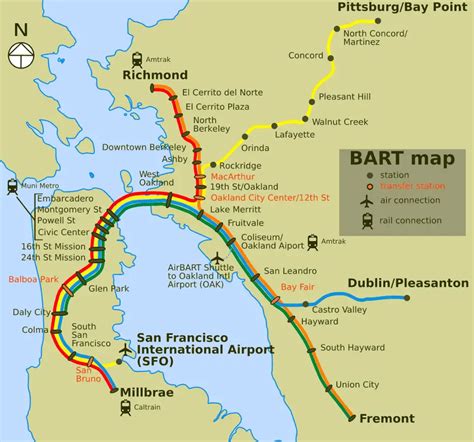 Bart System San Francisco Map Map