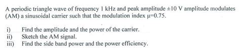 Solved A Periodic Triangle Wave Of Frequency KHz And Peak Chegg