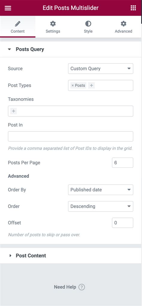 posts multislider livemesh addons for elementor