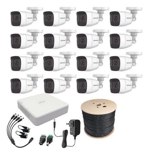 Epcom Kit Camaras De Seguridad Metalicas Video Vigilancia Con Microfono Integrado Modelo B8 Mic