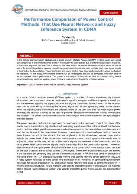 Performance Comparison Of Power Control Methods That Use Neural Network And Fuzzy Inference