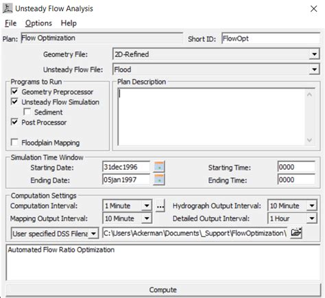 Flow Hydrograph Optimization