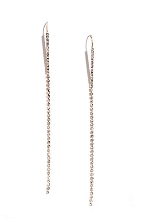 Beautiful Gold Rhinestone Earrings Rhinestone Earrings 900 Lulus