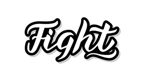 디자인 일러스트 개념에 대 한 서 예 템플릿 텍스트 싸움 필기 레터링 제목 벡터 단어 흰색 고립 된 배경 결투에 대한 스톡 벡터