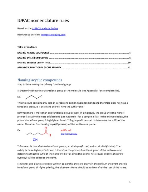 Iupac Nomenclature Rules Iupac Nomenclature Rules Based On The Iupac