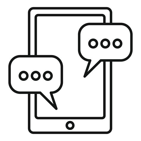 Tablet Sms Chat Icon Outline Style 14472591 Vector Art At Vecteezy