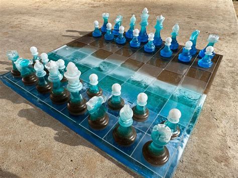 11 X 11 Custom Personalized Epoxy Resin Chess Board With Player Pieces Makerplace By Michaels