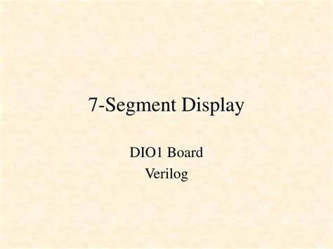 PPT 7 Segment Display PowerPoint Presentation Free Download ID 6753834