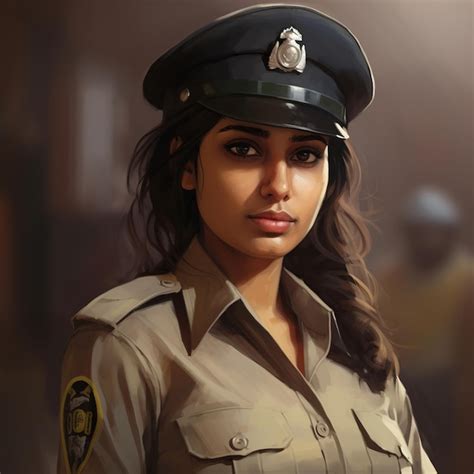 Illustration Of Indian Female Cop Premium Ai Generated Image