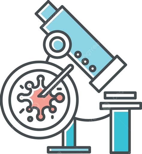 Infection Test Icon With Microscope And Sample Health Examination Test