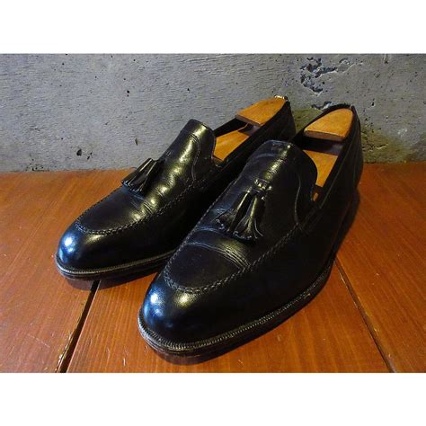 ビンテージ70s Flosheim Imperialタッセルローファー黒size 9d 250224j3 M Dshs 27cm古着1970sフローシャイムインペリアル革靴 Cozy