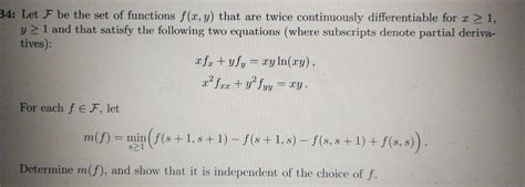 4 Let F Be The Set Of Functions F X Y That Are Chegg Com